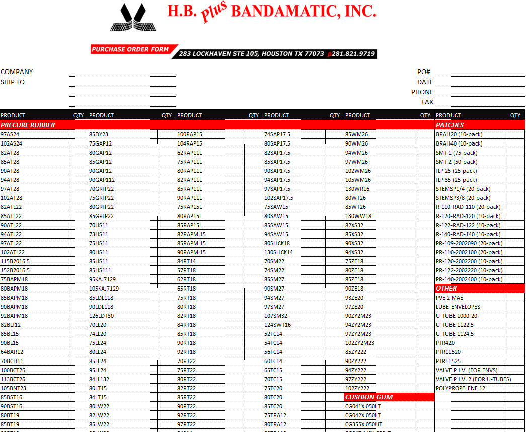 How to place an order – HB plus Bandamatic, Inc.
